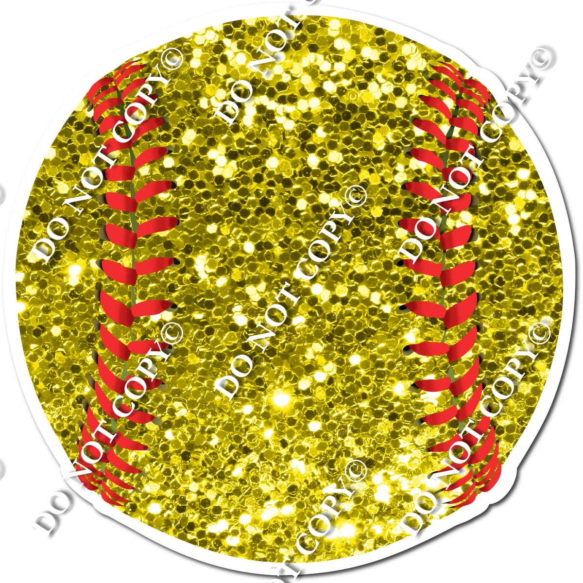 Sparkle Yellow with Flat Red Stitch - Softball| Sign Swag USA