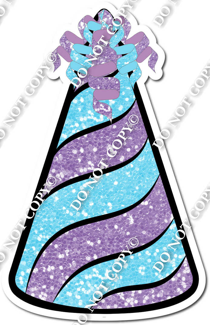 Baby Blue Sparkle & Lavender Sparkle Party Hat w/ Variants| Sign Swag USA