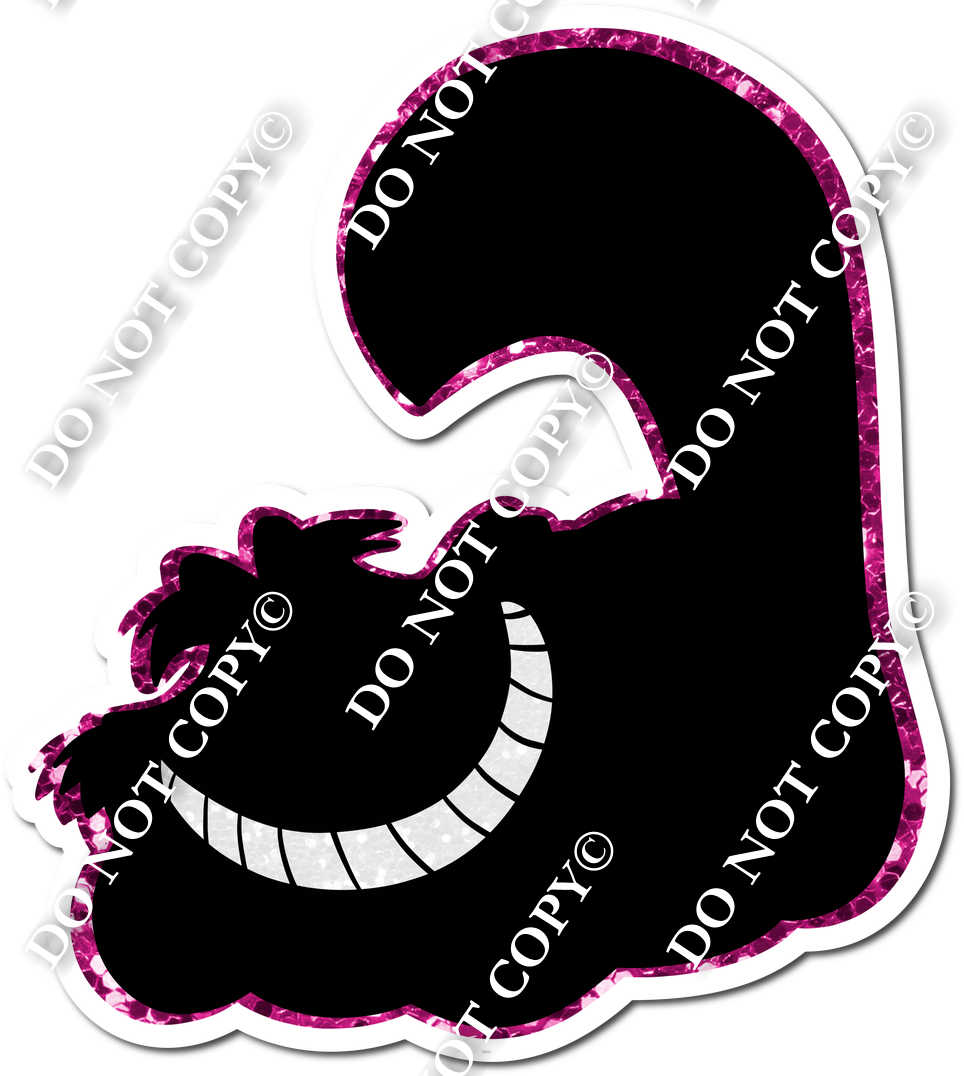 Smiling Cat Silhouette - Pink Outline w/ Variants| Sign Swag USA