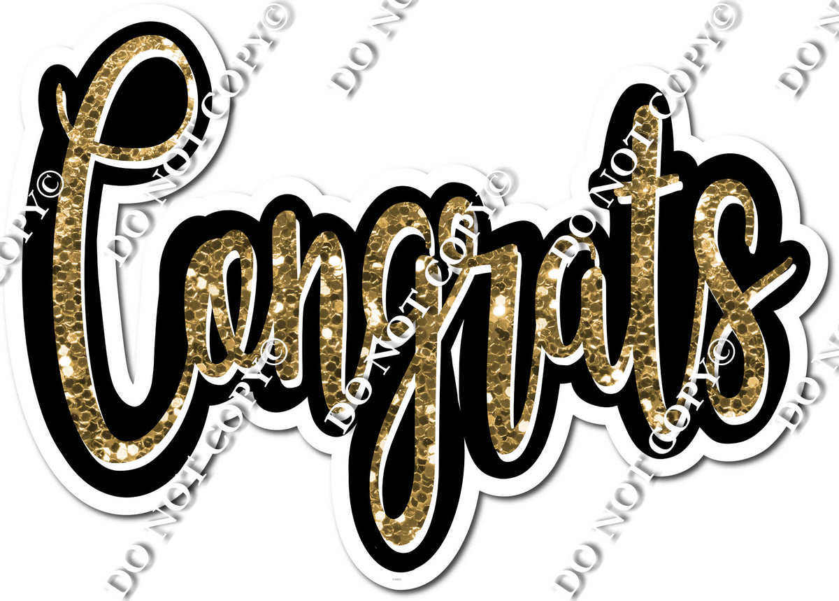 Congrats - Black Outline / Gold| Sign Swag USA