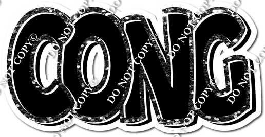 Split BB - Flat Black & Black Sparkle Cong Rats| Sign Swag USA