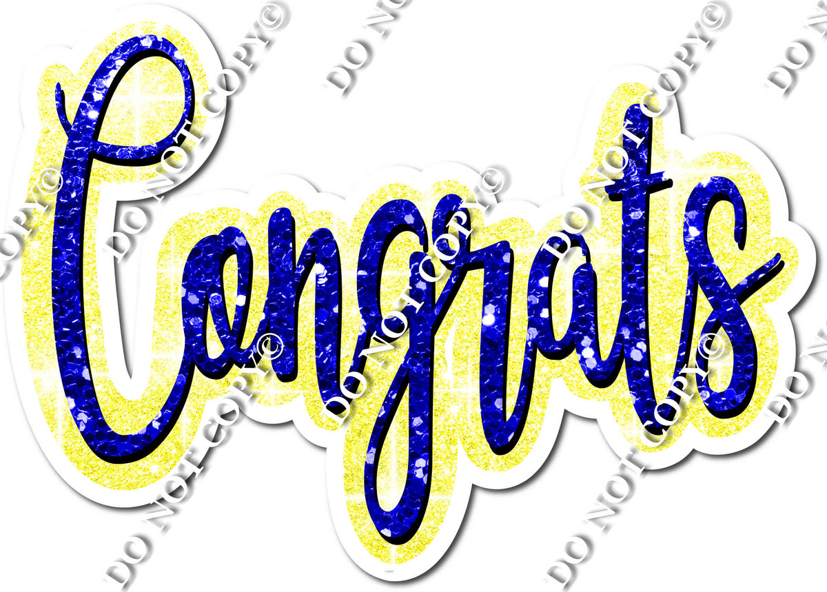 Congrats - Blue & Yellow| Sign Swag USA