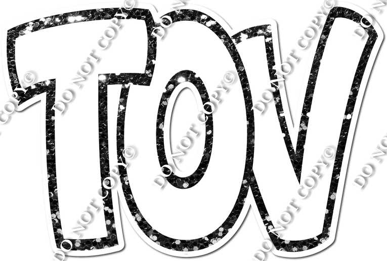 MAZ EL TOV Statement - White & Black Sparkle| Sign Swag USA
