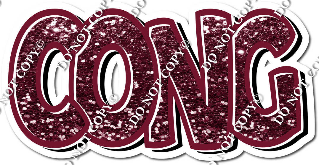 Split BB Font - Burgundy Sparkle Cong Rats Statement w/ Variants| Sign ...