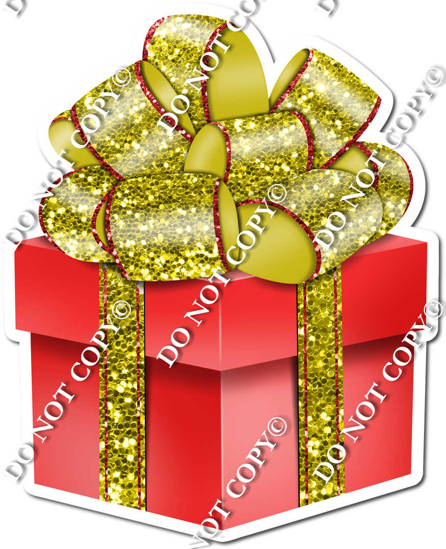 Sparkle - Red & Yellow Present - Style 2| Sign Swag USA