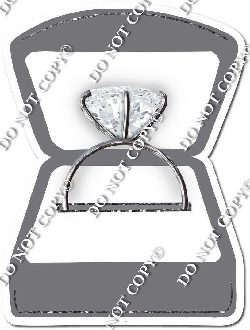 Flat Grey Wedding Ring Box / Silver Ring w/ Variants| Sign Swag USA