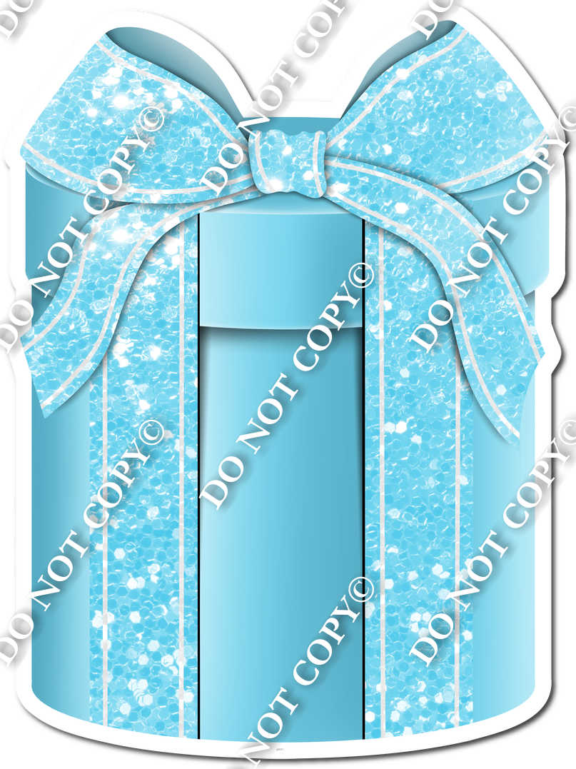 Sparkle - Baby Blue Box & Baby Blue Ribbon Present - Style 3| Sign Swag USA
