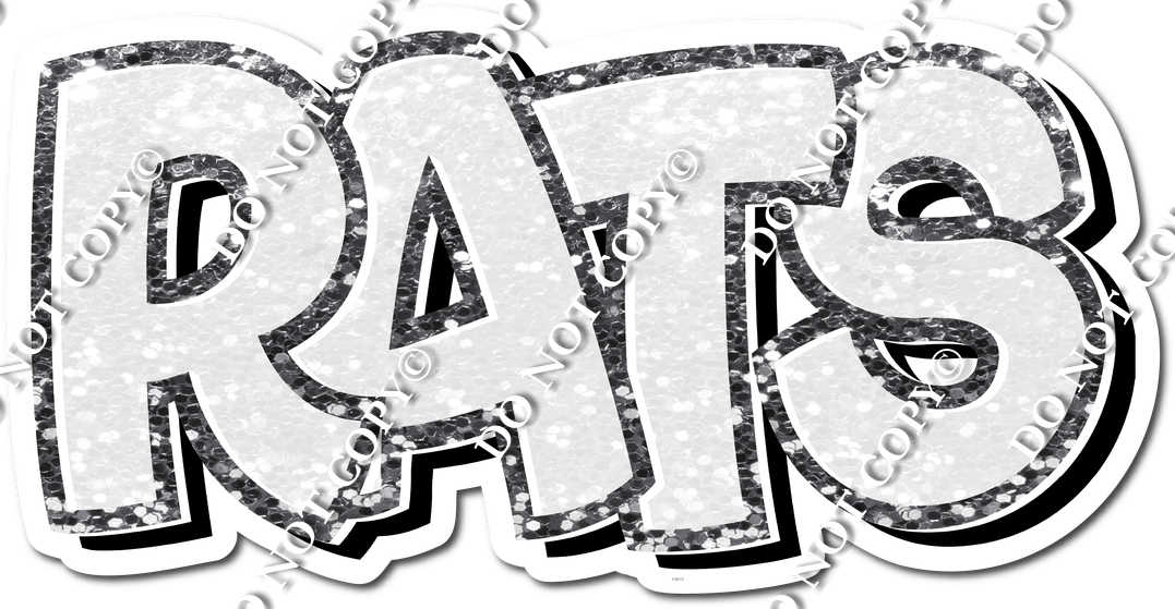 Split BB Font - White & Silver Sparkle Cong Rats Statement w/ Variants ...