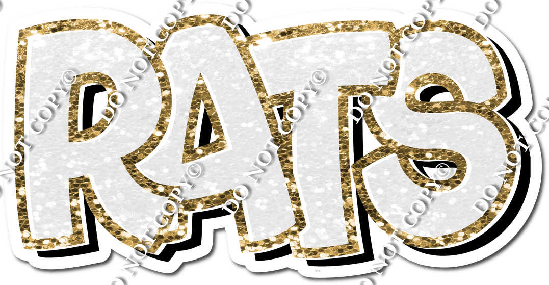 Split BB - White & Gold Sparkle Cong Rats| Sign Swag USA
