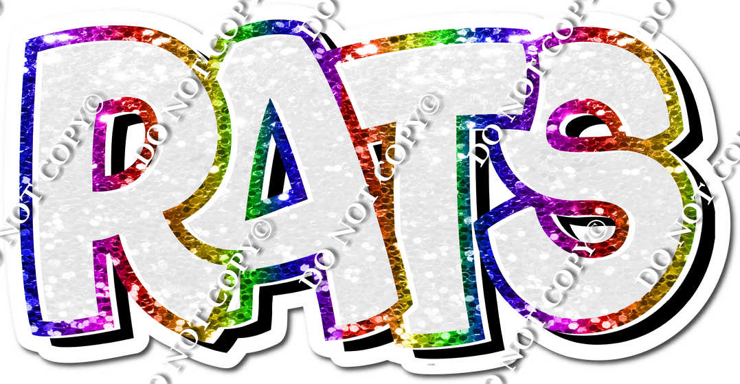 Split BB - White & Rainbow Sparkle Cong Rats| Sign Swag USA