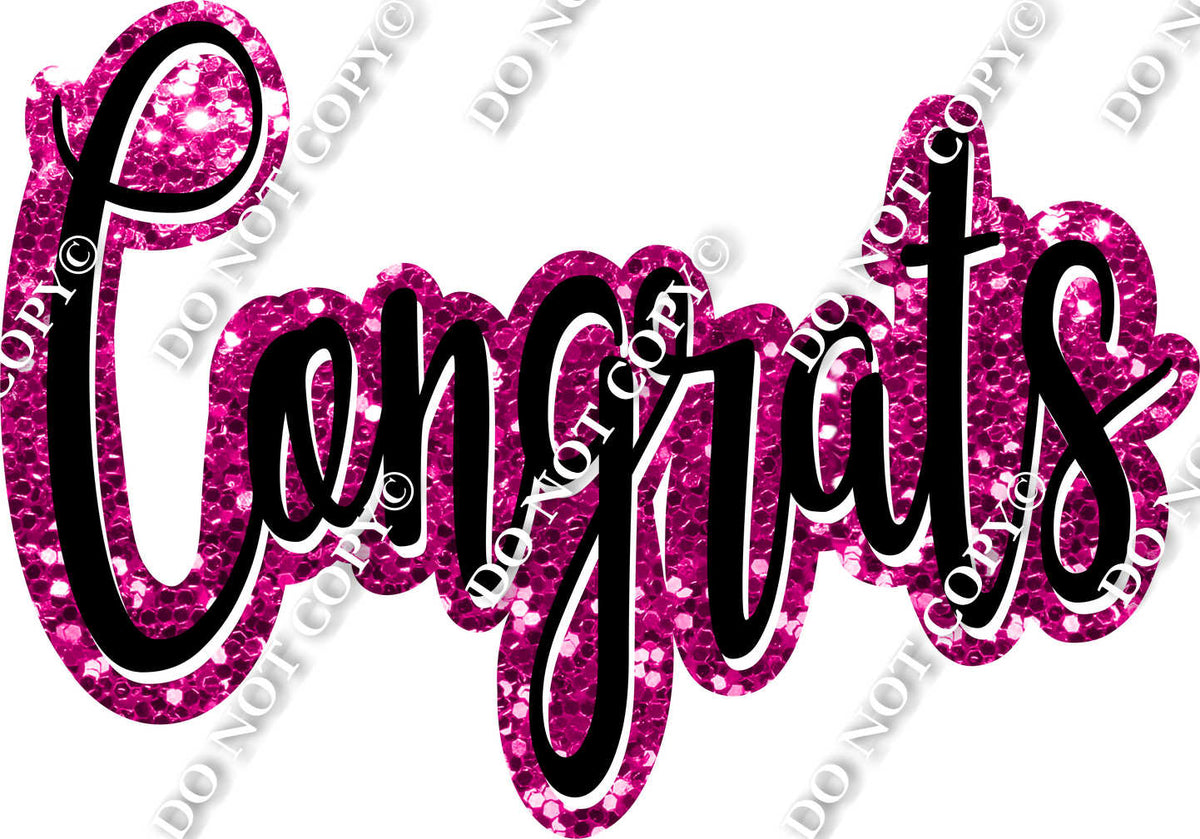 Congrats - Hot Pink & Black| Sign Swag USA