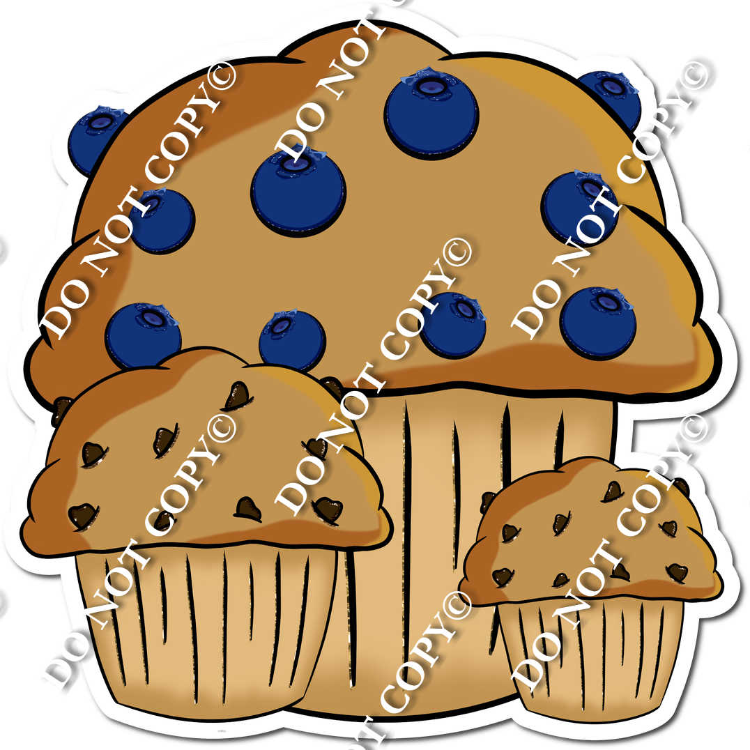 Three Blueberry Muffins| Sign Swag USA
