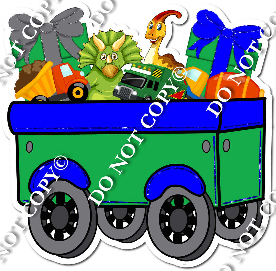Green & Blue Train Wagon| Sign Swag USA