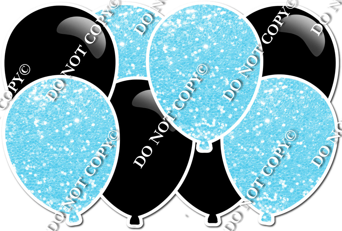 Black & Baby Blue - Horizontal Balloon Panel| Sign Swag USA