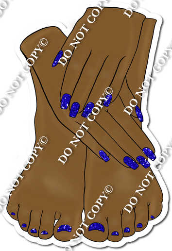 Dark Skin Tone Blue Mani Pedi w/ Variant| Sign Swag USA
