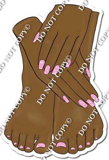 Dark Skin Tone Baby Pink Mani Pedi w/ Variant| Sign Swag USA