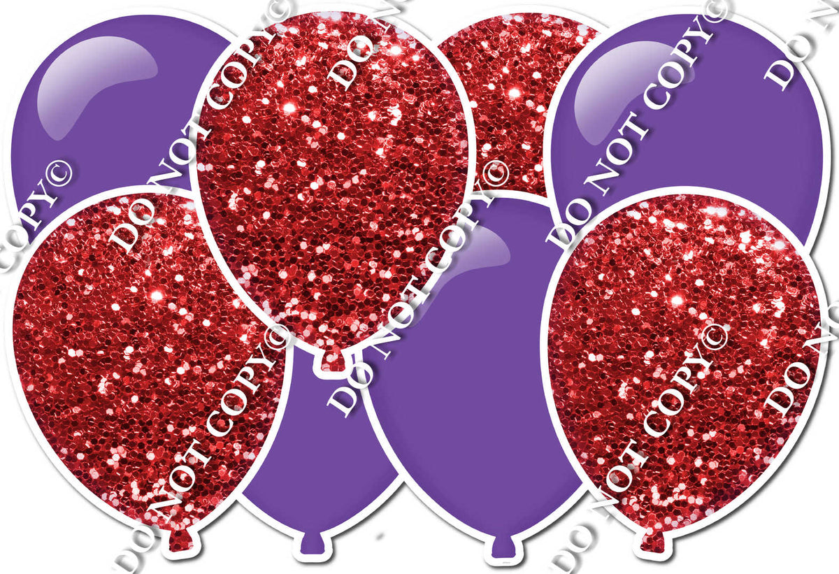 Flat Purple & Red Sparkle - Horizontal Balloon Panel| Sign Swag USA