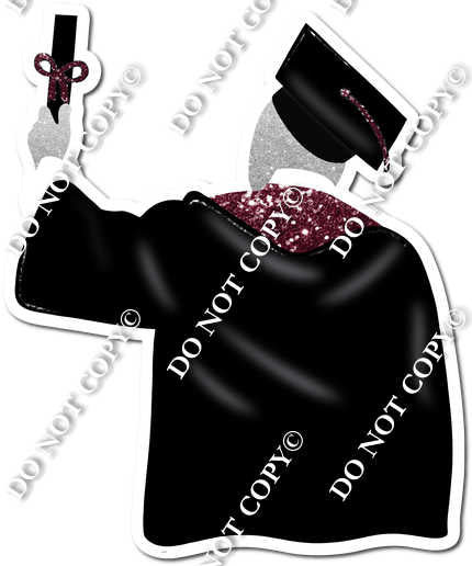 Burgundy Sparkle Grad Guy w/ Variants| Sign Swag USA