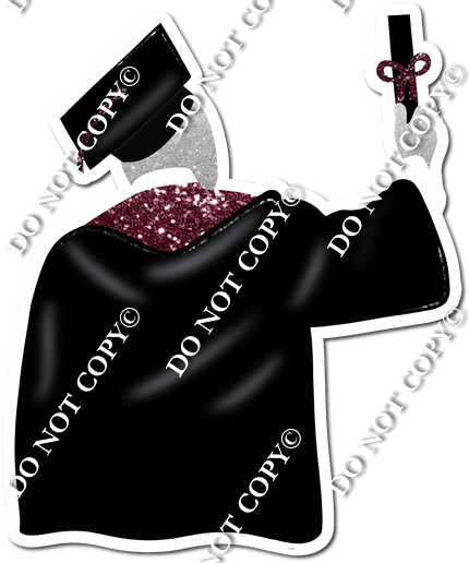 Burgundy Sparkle Grad Guy w/ Variants| Sign Swag USA