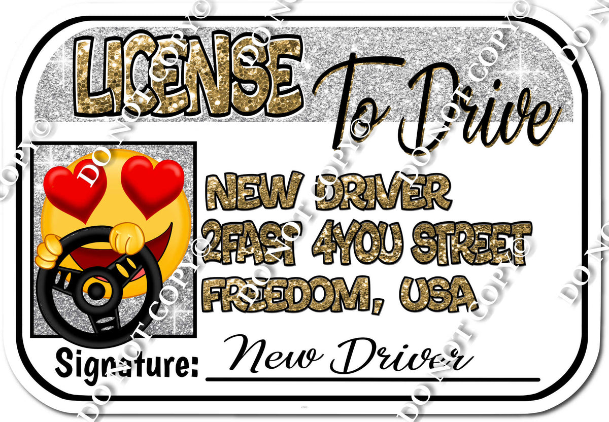 License with Emoji - With Heart Eyes| Sign Swag USA