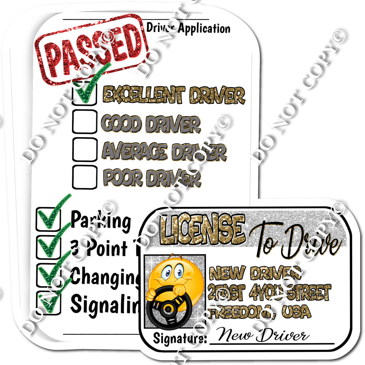 Driving Test Passed - With Emoji| Sign Swag USA