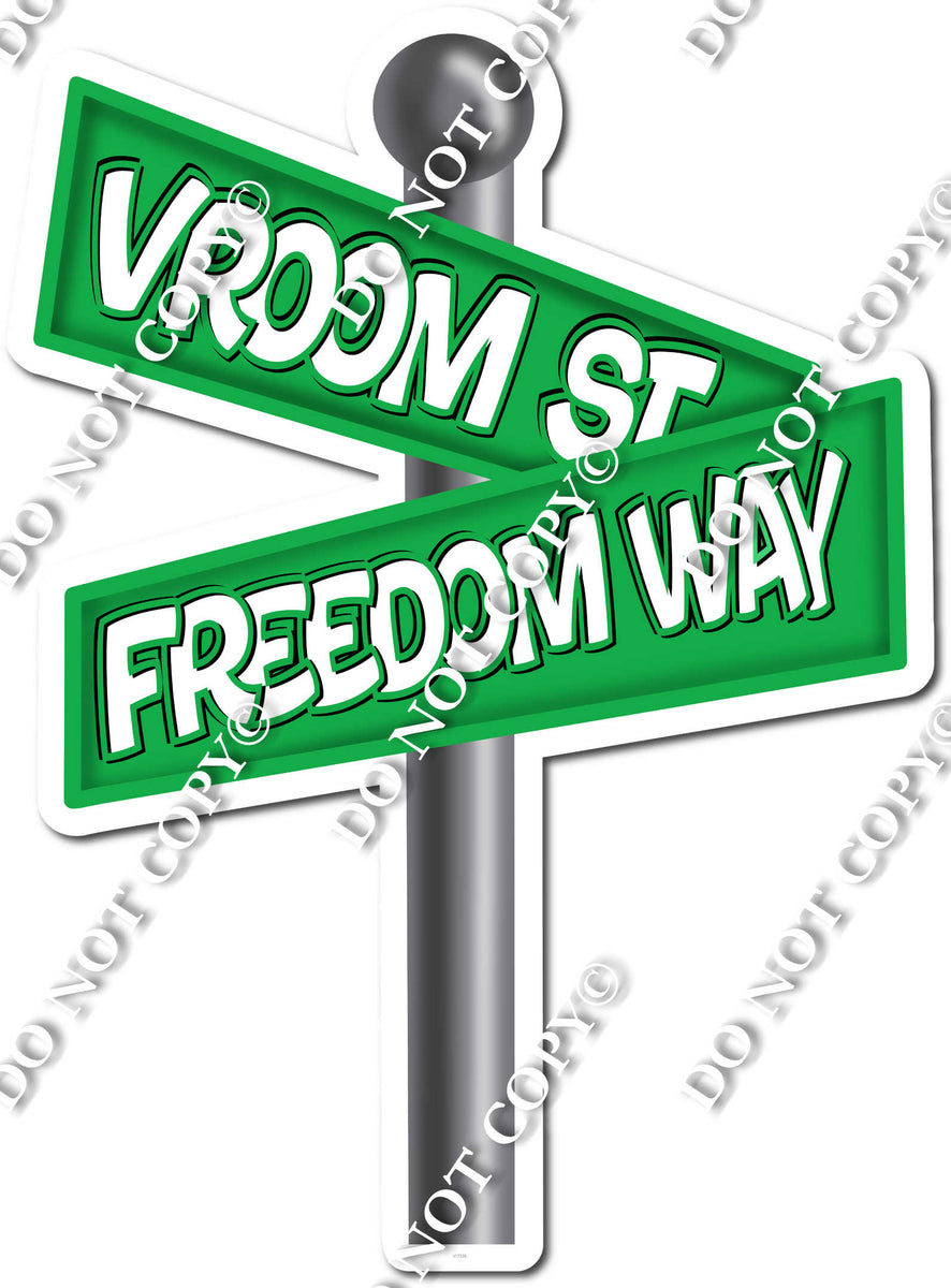 Vroom St / Freedom Way Sign| Sign Swag USA