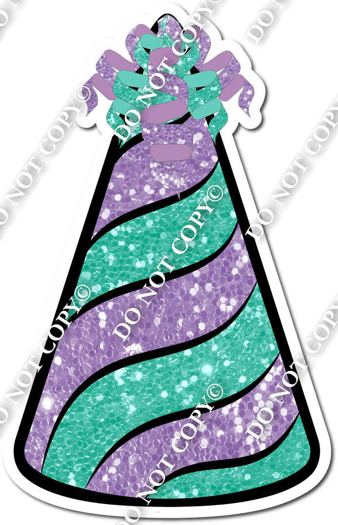 Mint & Lavender Sparkle Party Hat w/ Variant| Sign Swag USA
