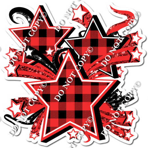 Red Plaid Star Bundle| Sign Swag USA