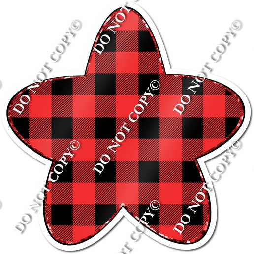 Red Plaid Rounded Star| Sign Swag USA