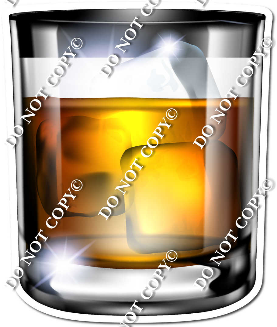 Whiskey / Bourbon in Rocks Glass| Sign Swag USA