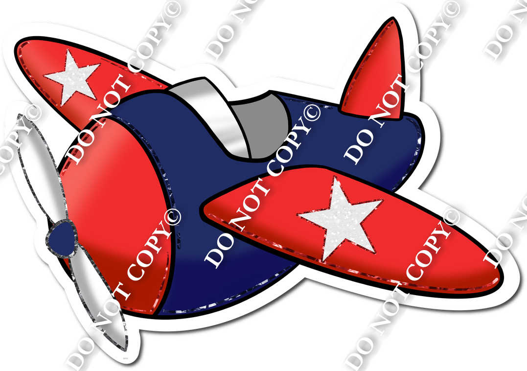 Red & Navy Blue Plane| Sign Swag USA