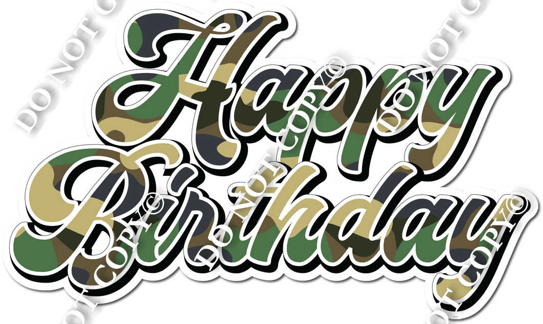 Camo Happy Birthday Flash Yard Signs| Sign Swag USA