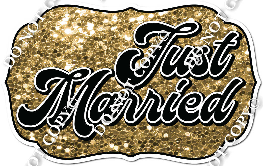 Just Married Gold Sparkle| Sign Swag USA