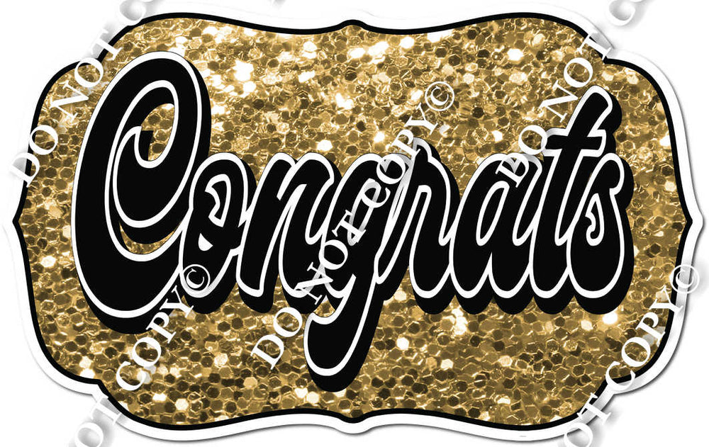Congrats Gold Sparkle Flash Yard Signs| Sign Swag USA