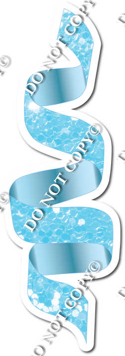 Baby Blue Sparkle Streamer - Style 1| Sign Swag USA