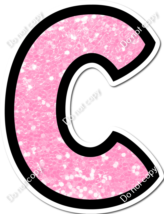 BB 12" Individuals - Baby Pink Sparkle| Sign Swag USA
