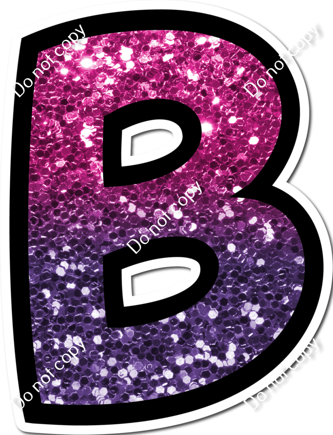 BB 12" Individuals - Hot Pink / Purple Ombre Sparkle| Sign Swag USA