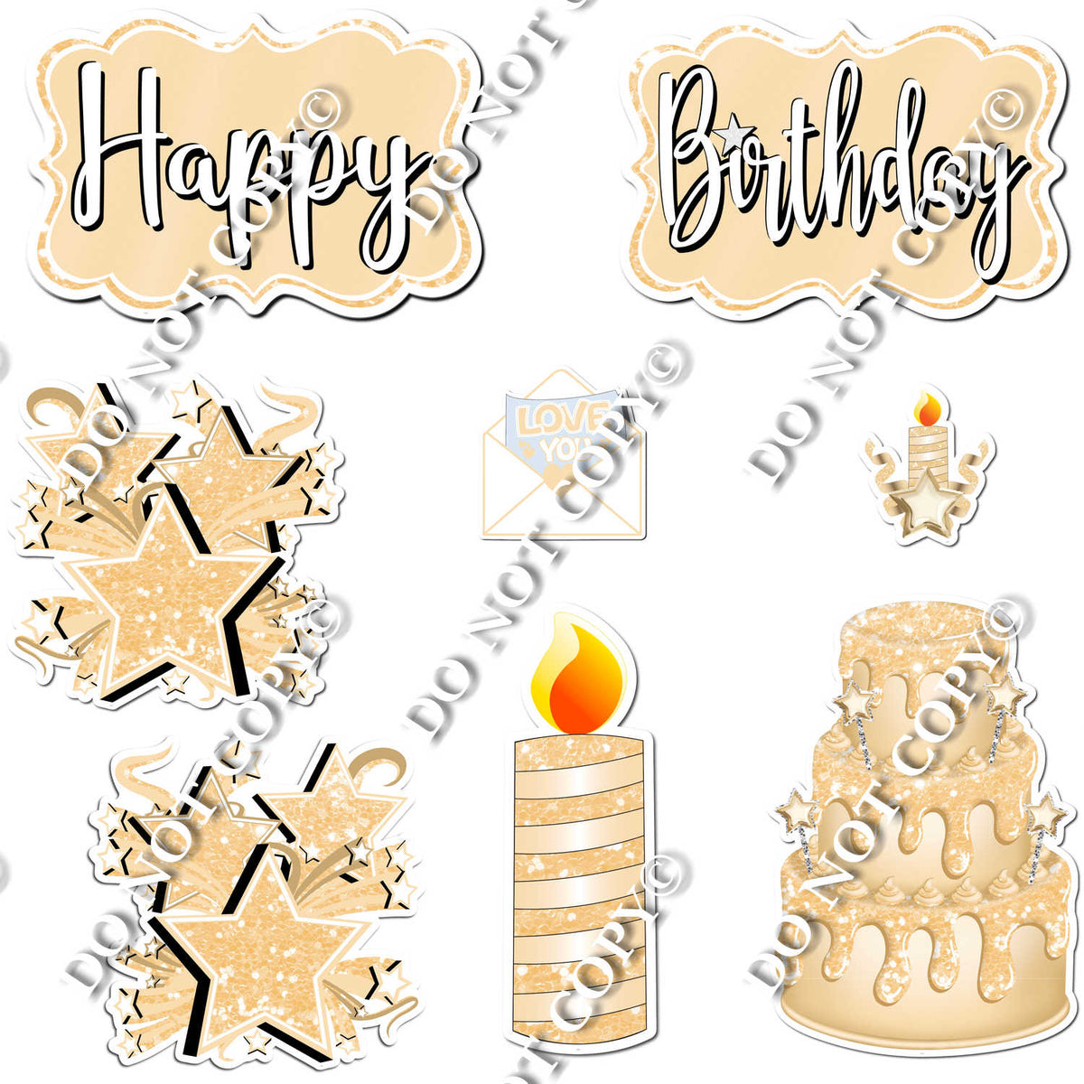 8 pc Quick Sets #1 - Flat Champagne - Flair-hbd0573| Sign Swag USA