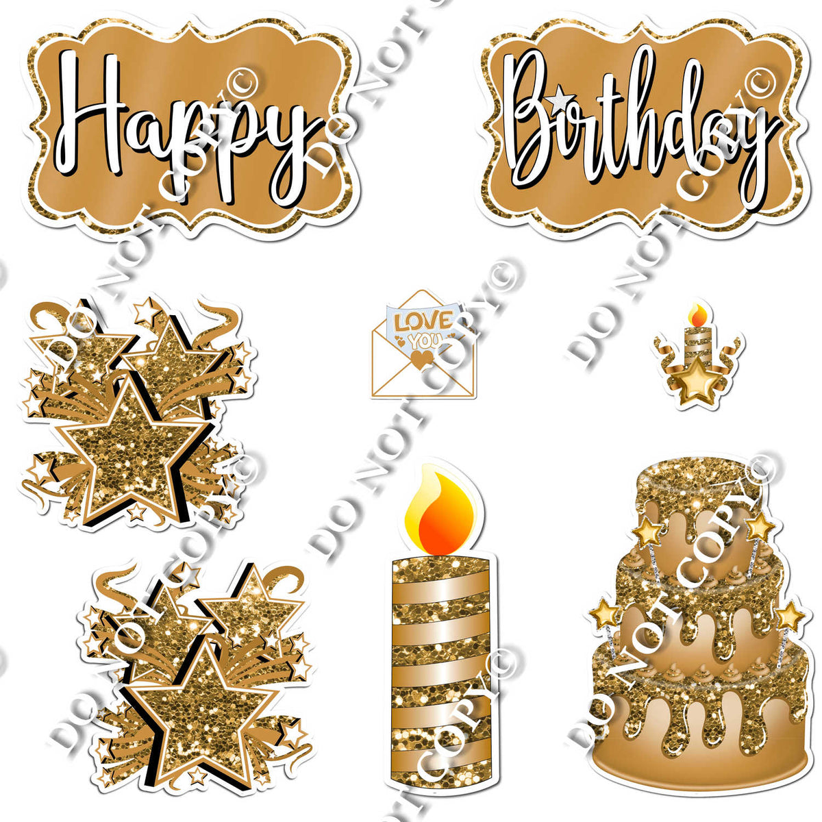 8 pc Quick Sets #1 - Flat Gold - Flair-hbd0577| Sign Swag USA