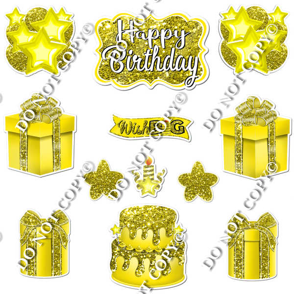 12 pc Quick Sets #2 - Sparkle Yellow Flair-hbd0654| Sign Swag USA