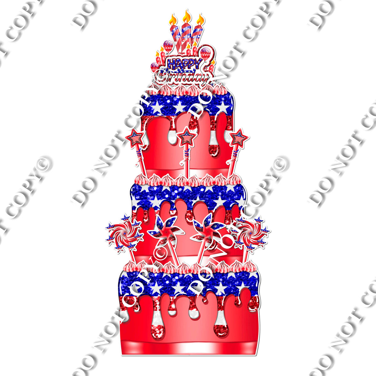18 pc Sparkle Flag Split Cake Set Flair-hbd0783| Sign Swag USA