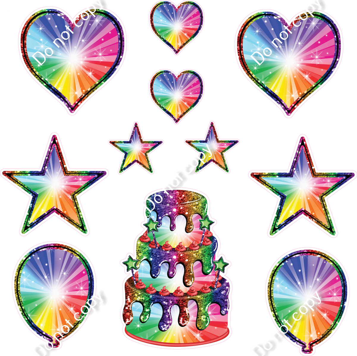 11 pc Rainbow Burst Set Flair-hbd0800| Sign Swag USA