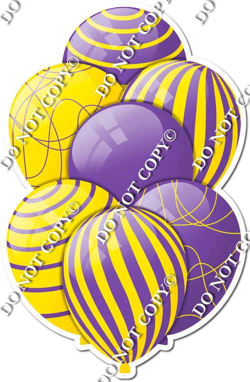 Purple & Yellow Balloons - Flat Accents| Sign Swag USA