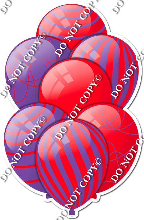 Red & Purple Balloons - Flat Accents| Sign Swag USA