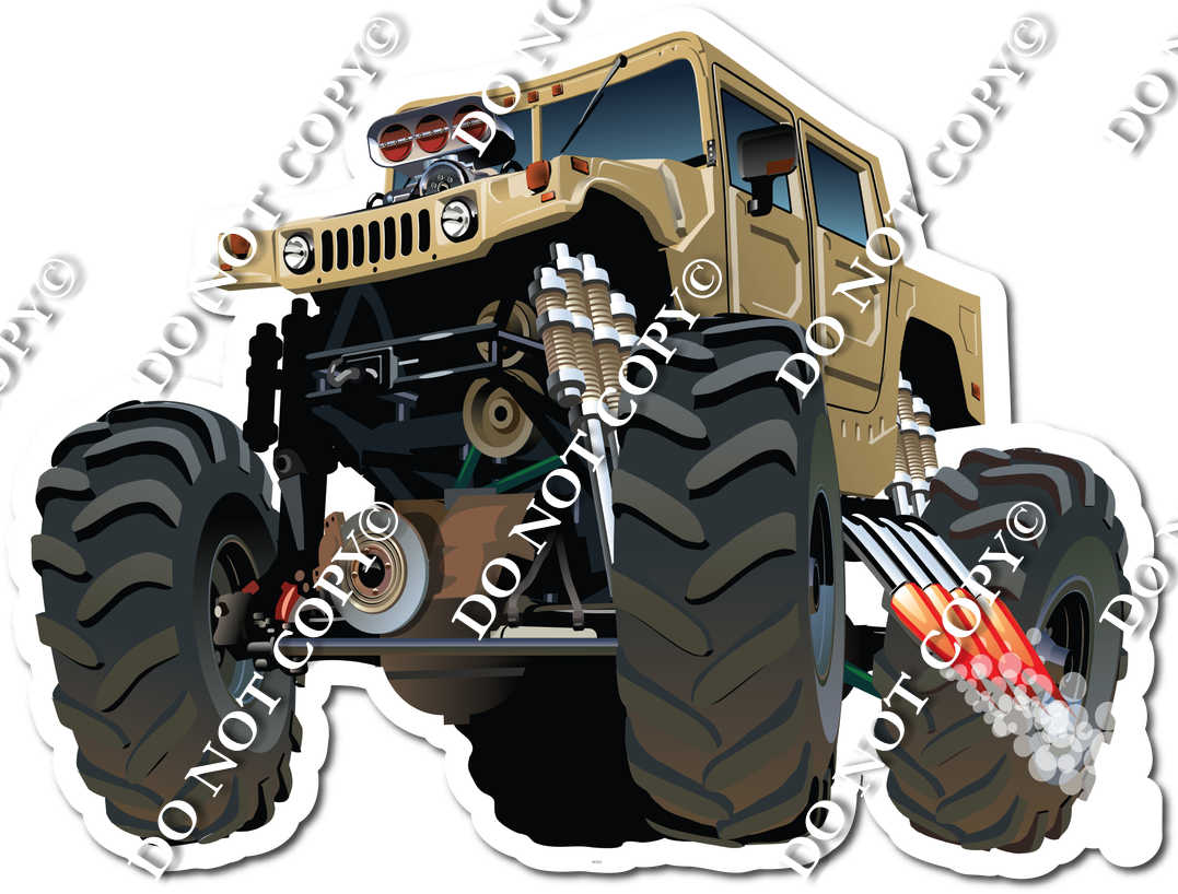 Monster Truck - Tan Hummer w/ Variants| Sign Swag USA