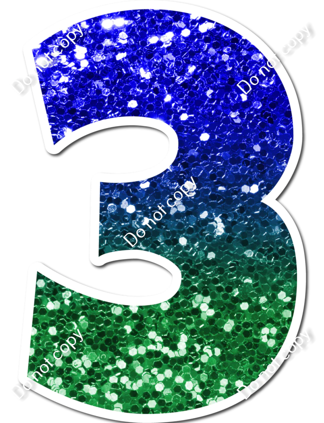 30" Individuals - Blue / Green Ombre Sparkle| Sign Swag USA