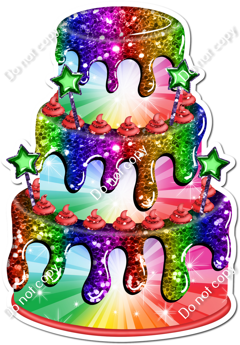 Rainbow Burst Cake with Rainbow Drip| Sign Swag USA