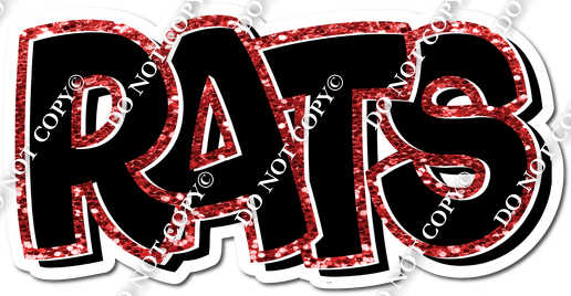 Split BB - Flat Black & Red Sparkle Cong Rats| Sign Swag USA