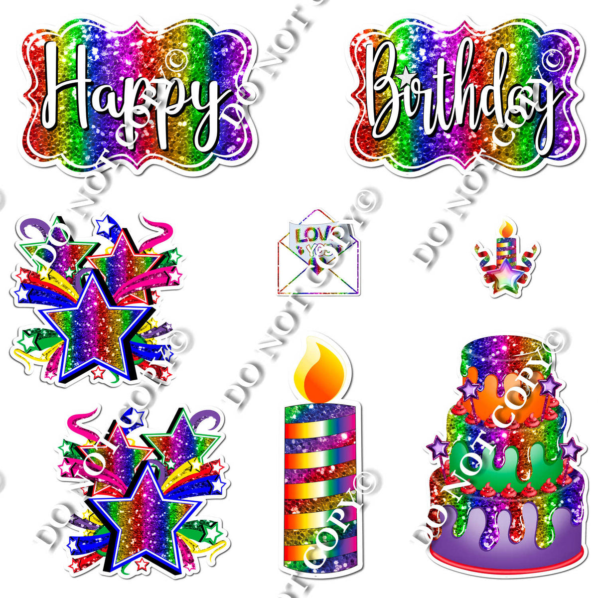 8 pc Quick Sets #1 - Rainbow - Flair-hbd0614| Sign Swag USA