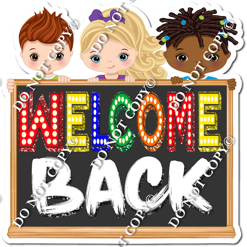 Welcome Back Sign with Kids Statement s| Sign Swag USA